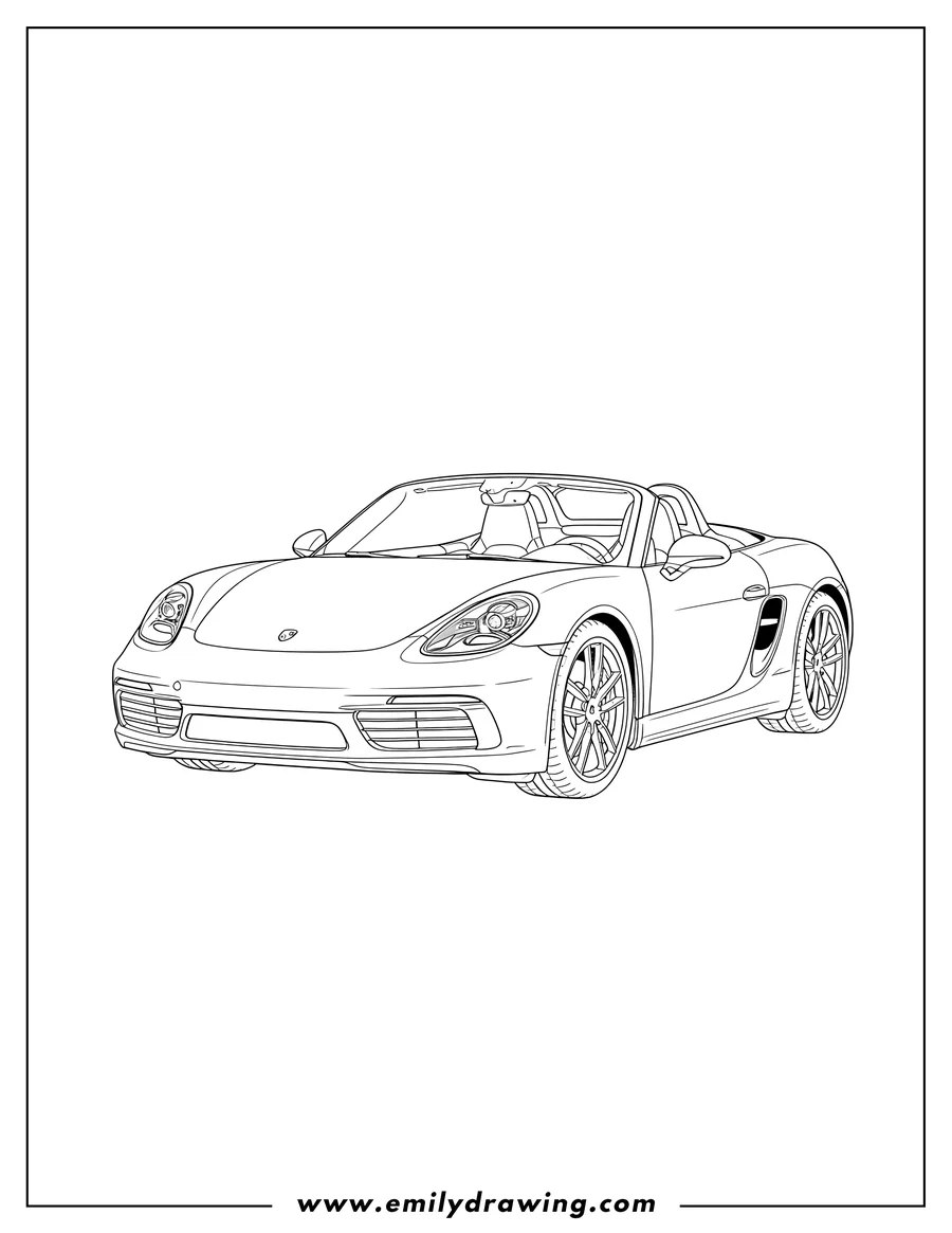 Porsche Coloring Pages - Emily Drawing