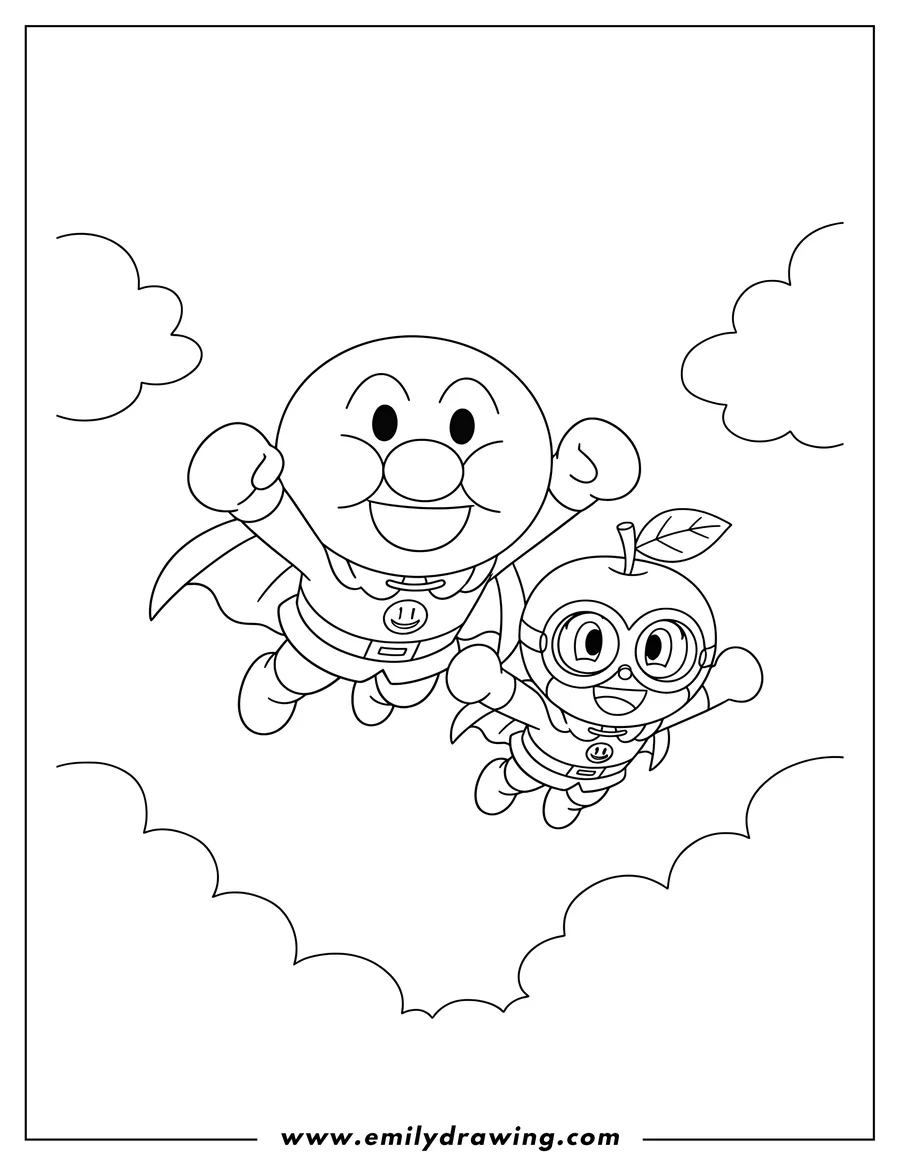 Anpanman Coloring Pages - Emily Drawing