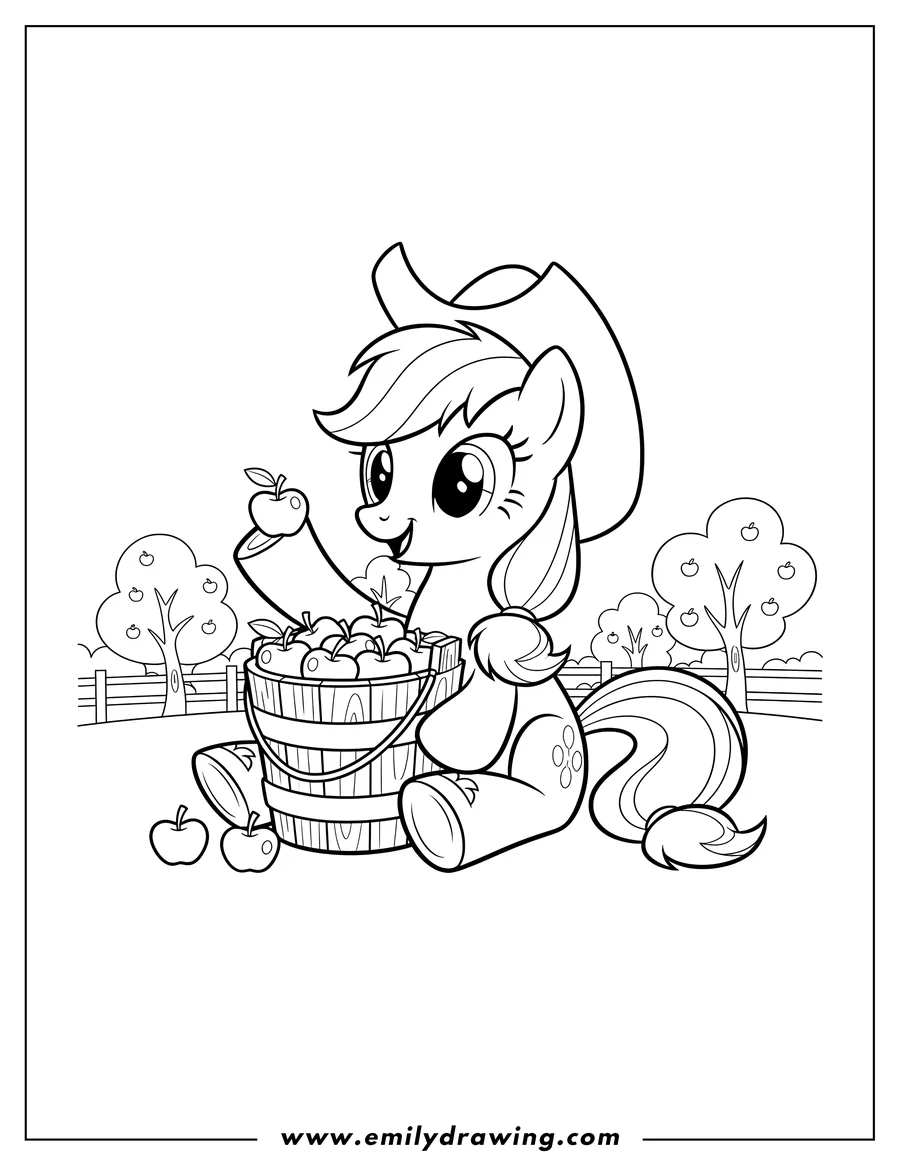 Applejack Coloring Pages - Emily Drawing