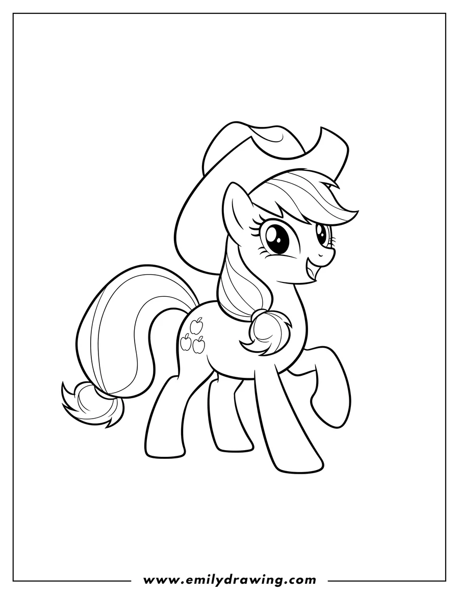 Applejack Coloring Pages - Emily Drawing