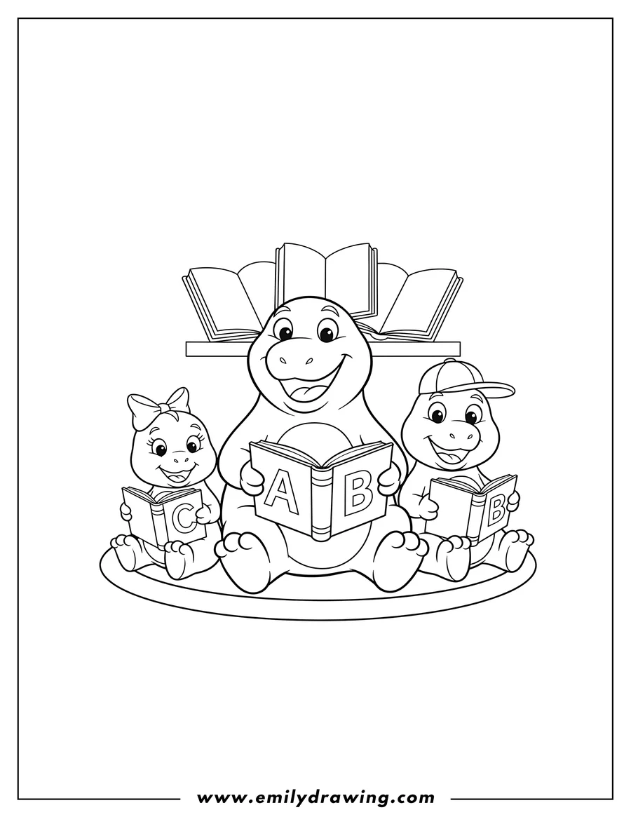 Barney Coloring Pages - Emily Drawing