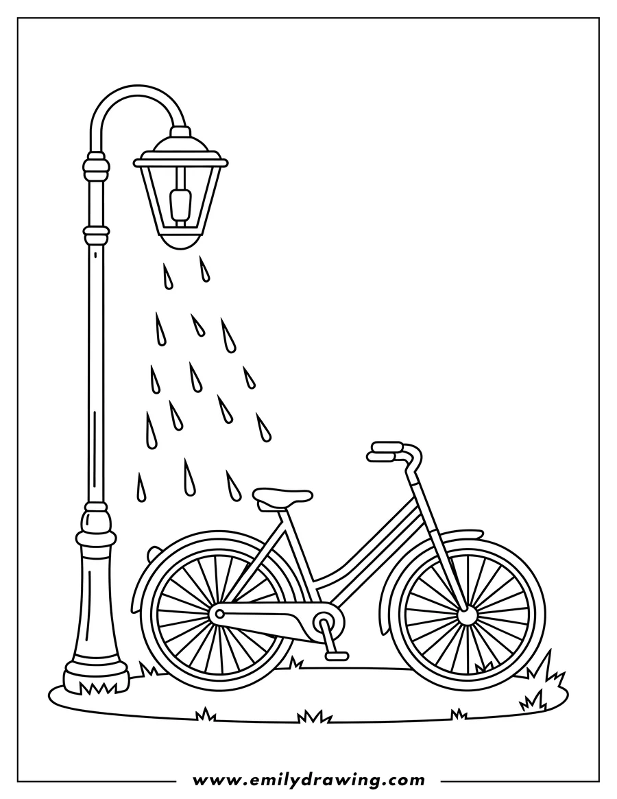 Bicycle Coloring Pages - Emily Drawing
