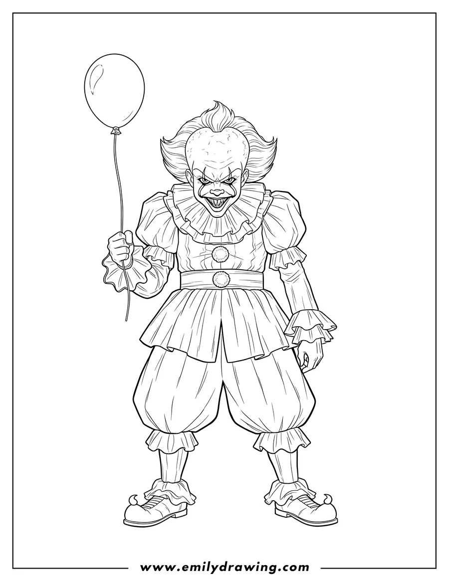 Pennywise Coloring Pages - Emily Drawing