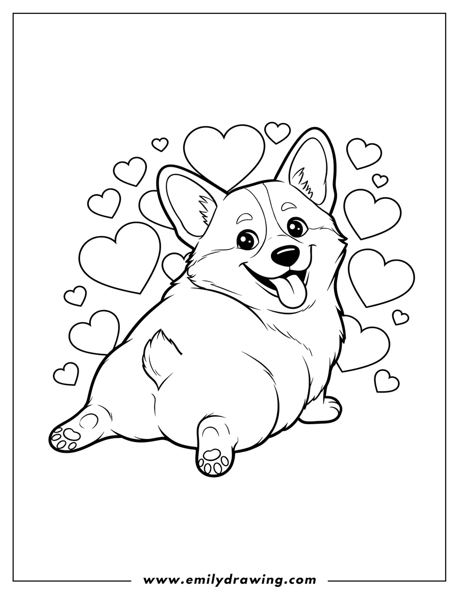 Corgi Coloring Pages - Emily Drawing