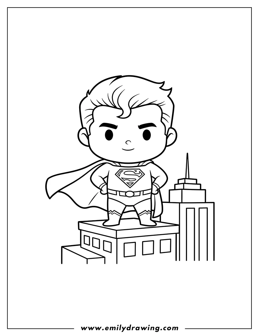 Superman Coloring Pages - Emily Drawing