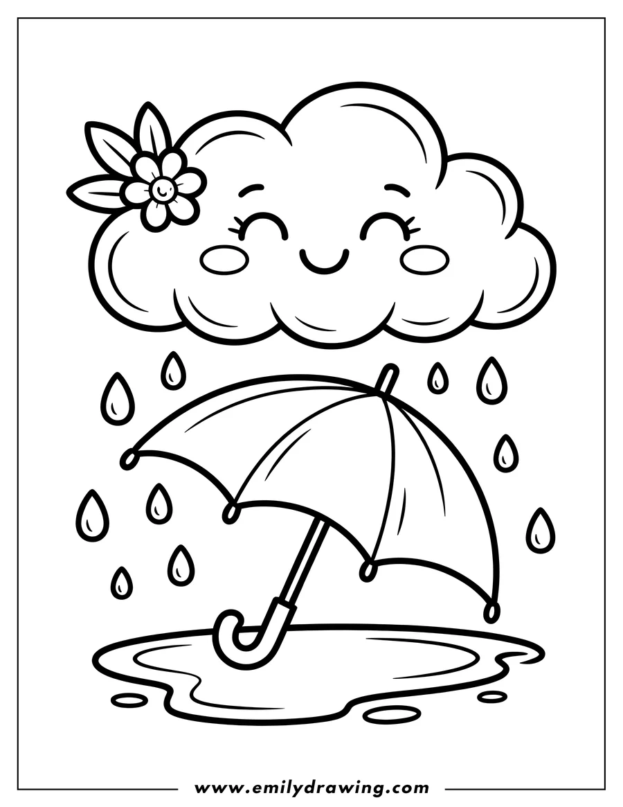 Umbrella Coloring Pages - Emily Drawing