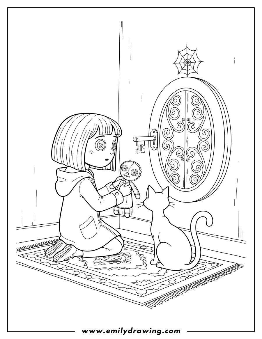 Coraline Coloring Pages - Emily Drawing