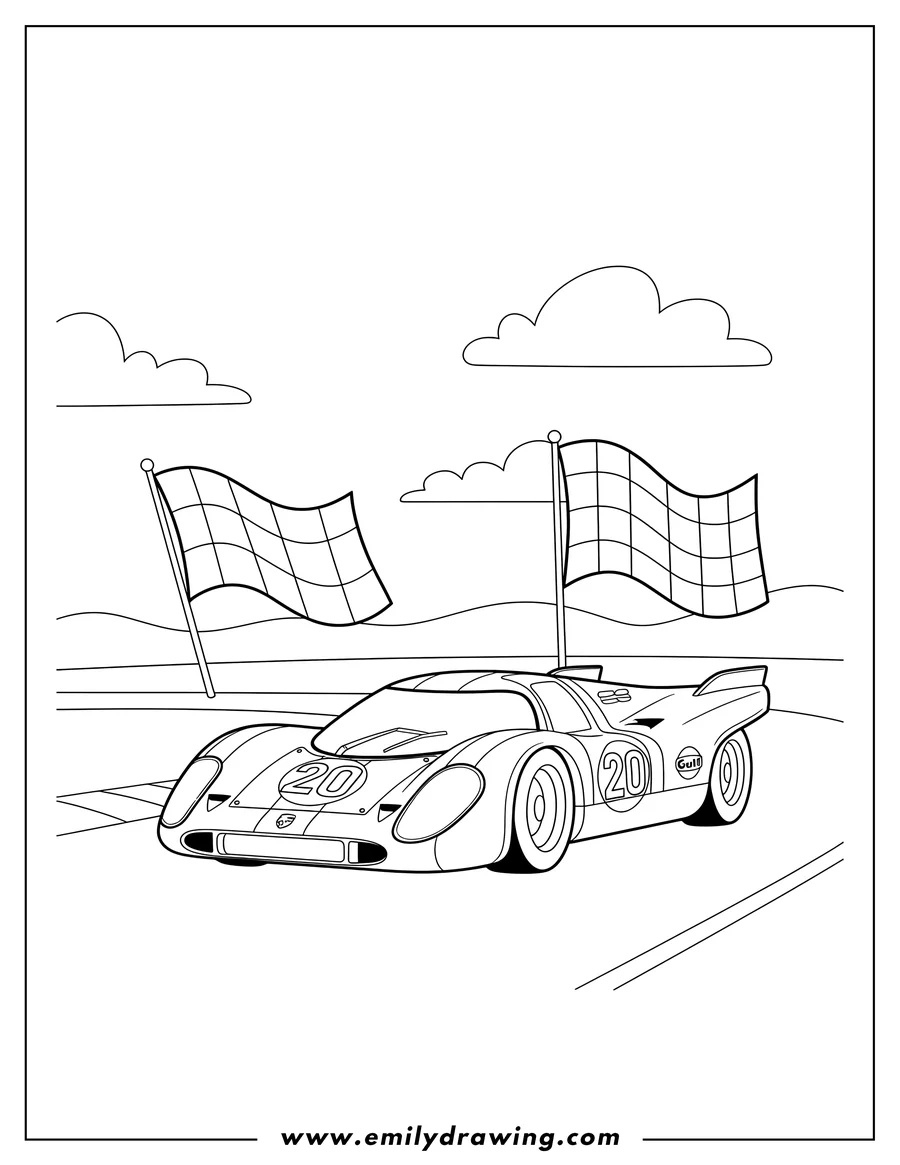 Porsche Coloring Pages - Emily Drawing