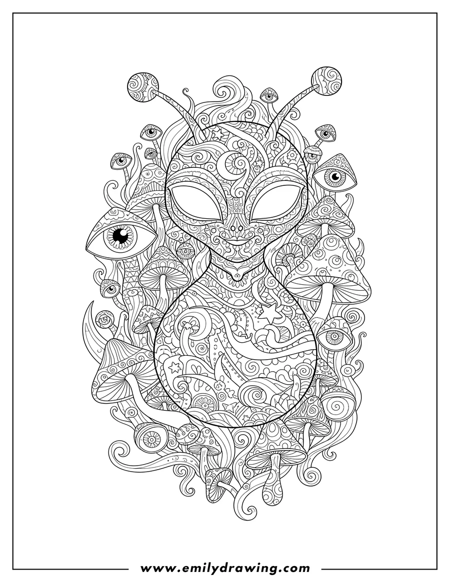 Trippy Coloring Pages - Emily Drawing