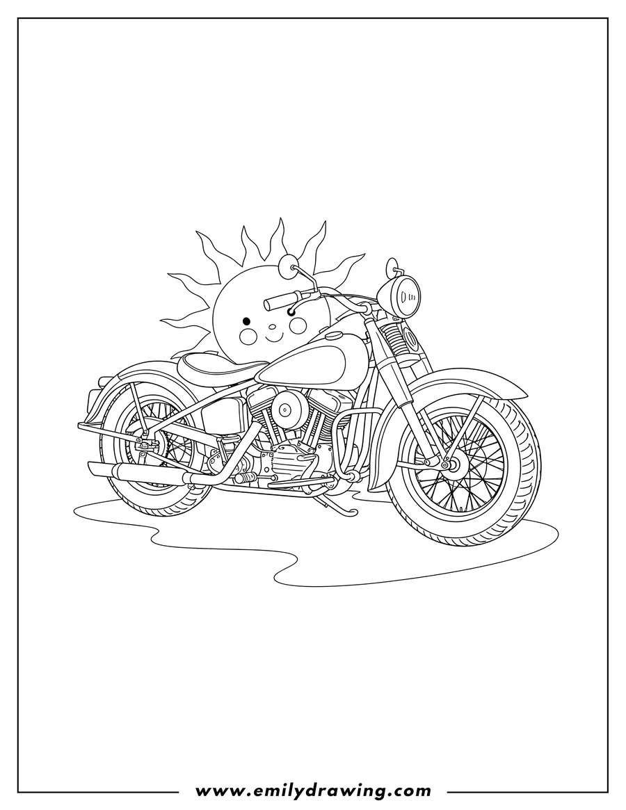 Harley Davidson Coloring Pages - Emily Drawing