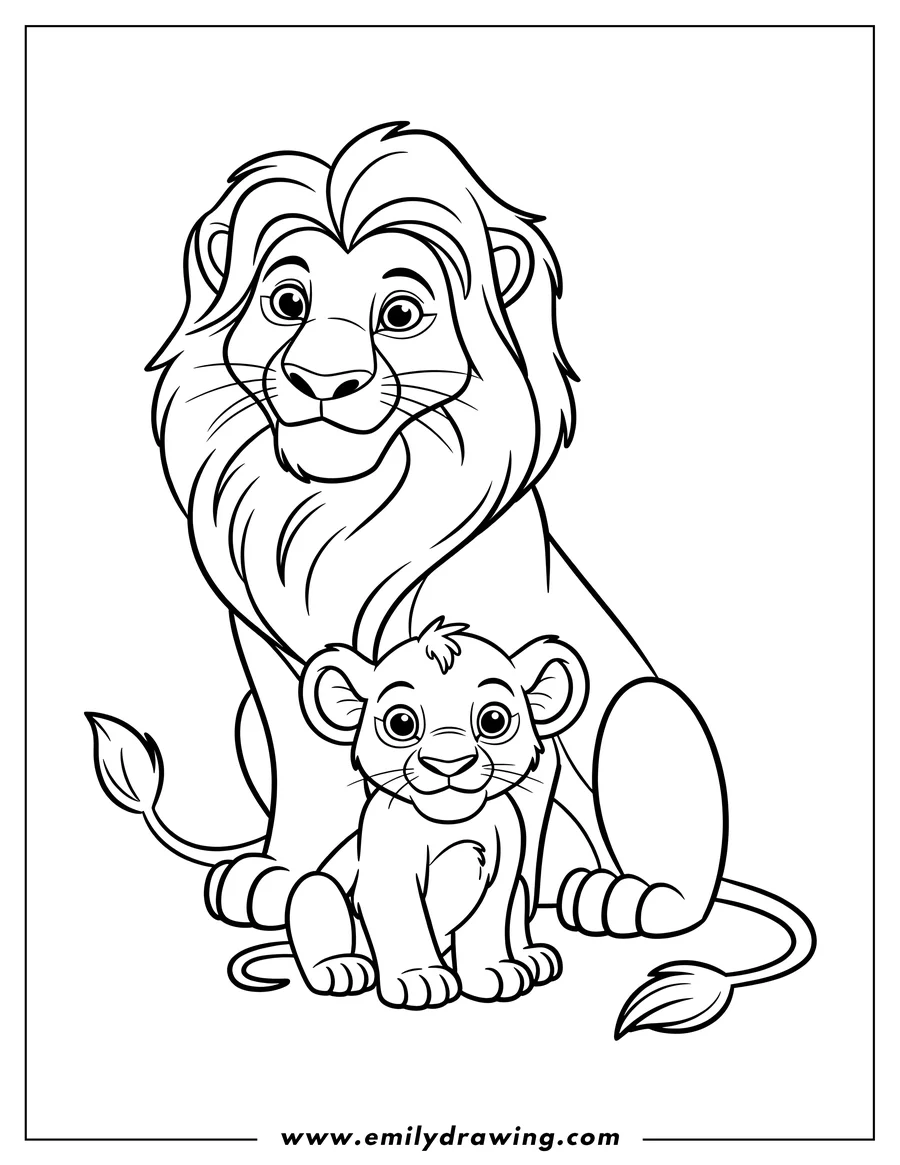 Lion King Coloring Pages - Emily Drawing