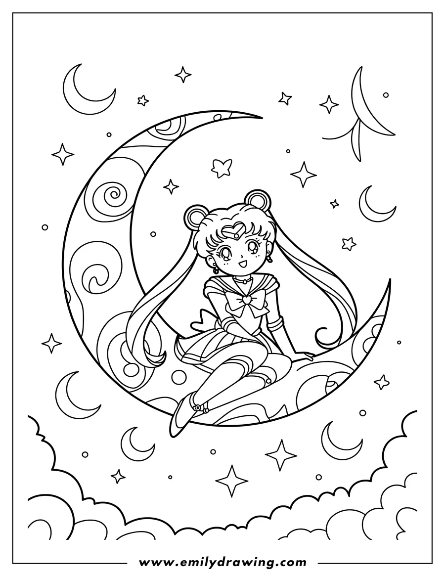 Sailor Moon Coloring Pages - Emily Drawing