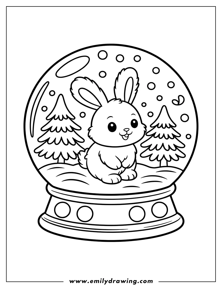 Snow Globe Coloring Pages - Emily Drawing