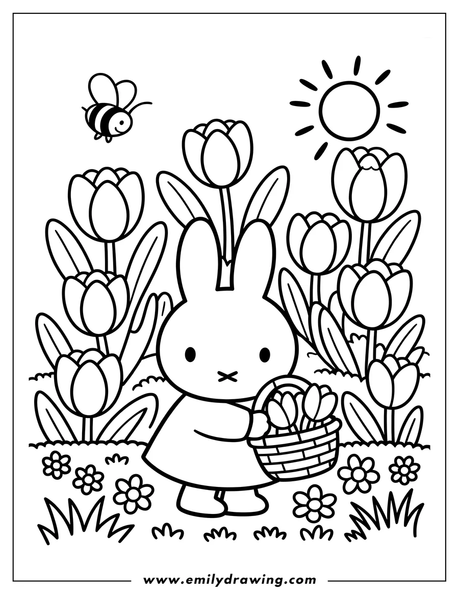 Miffy Coloring Pages - Emily Drawing