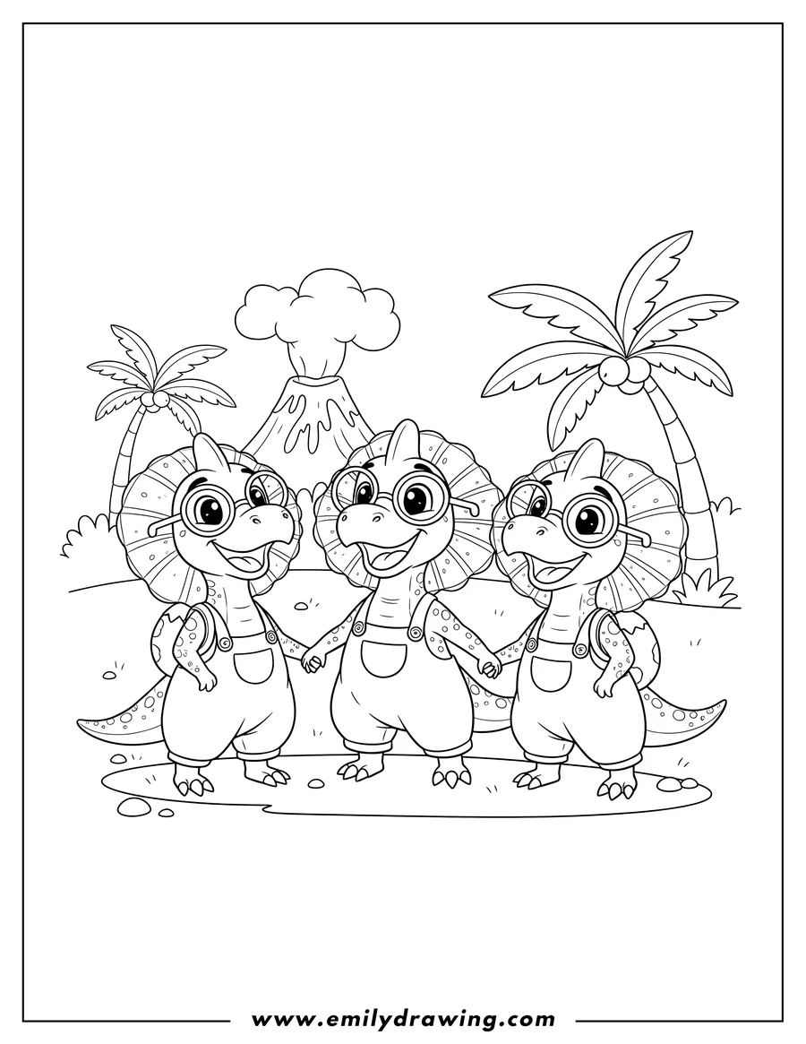 Dilophosaurus Coloring Pages - Emily Drawing