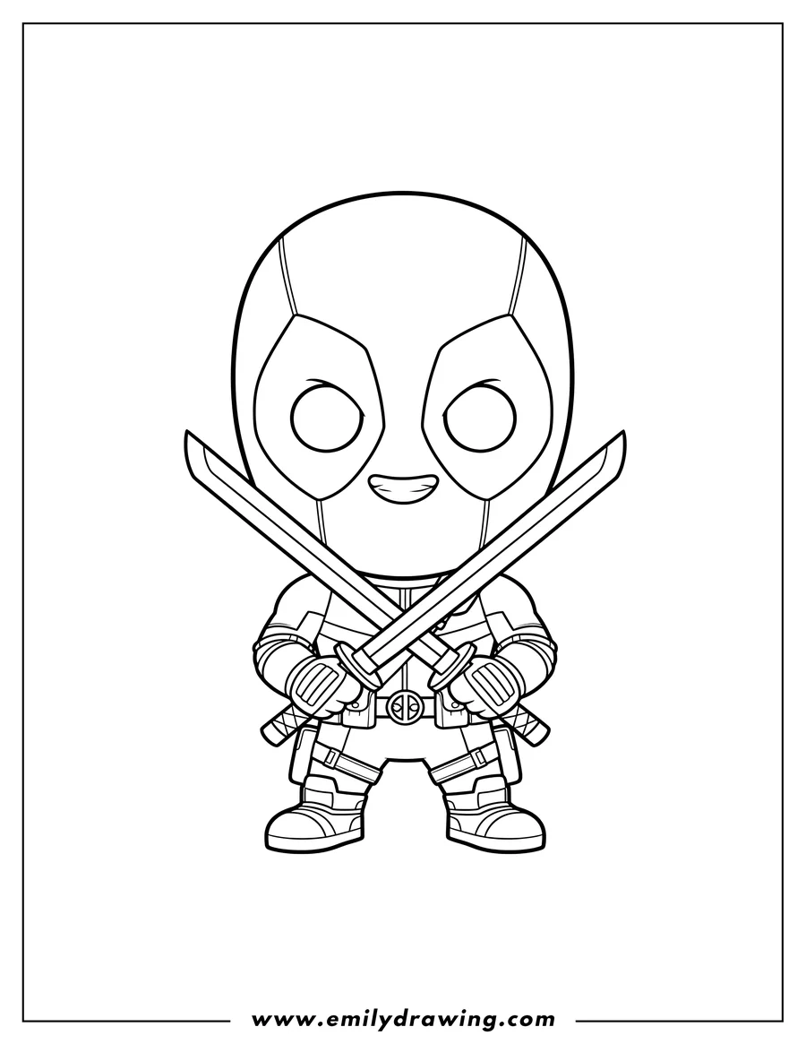 Deadpool Coloring Pages - Emily Drawing