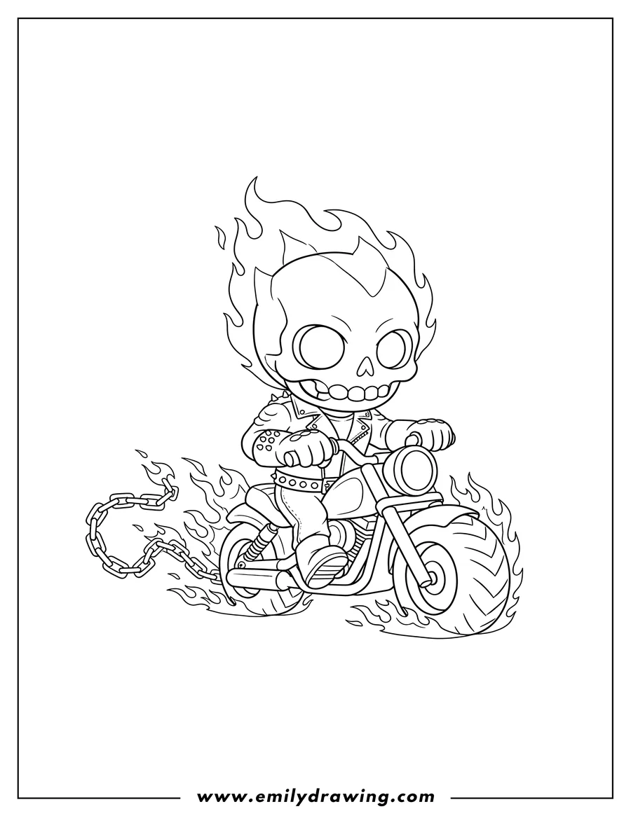 Ghost Rider Coloring Pages - Emily Drawing