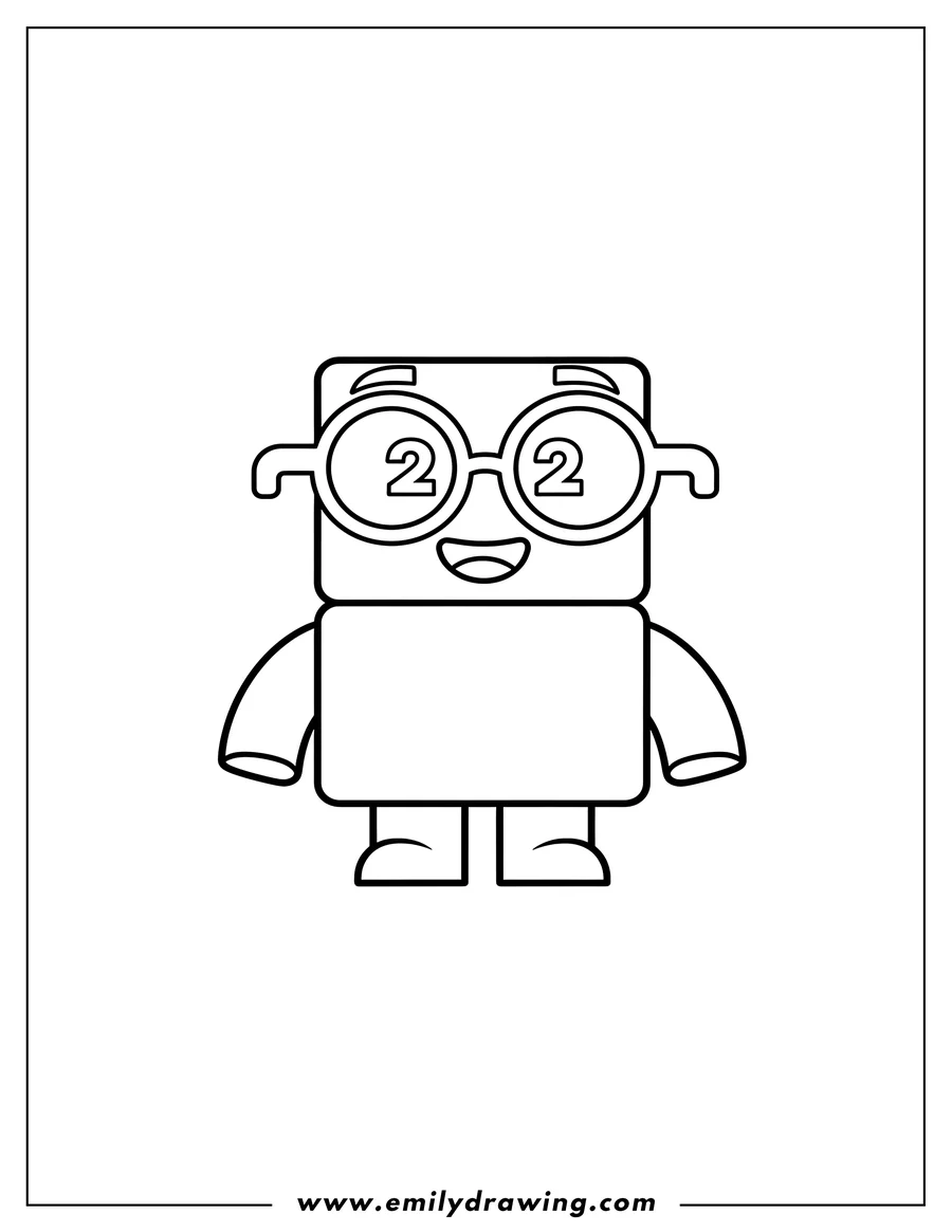Numberblocks Coloring Pages - Emily Drawing