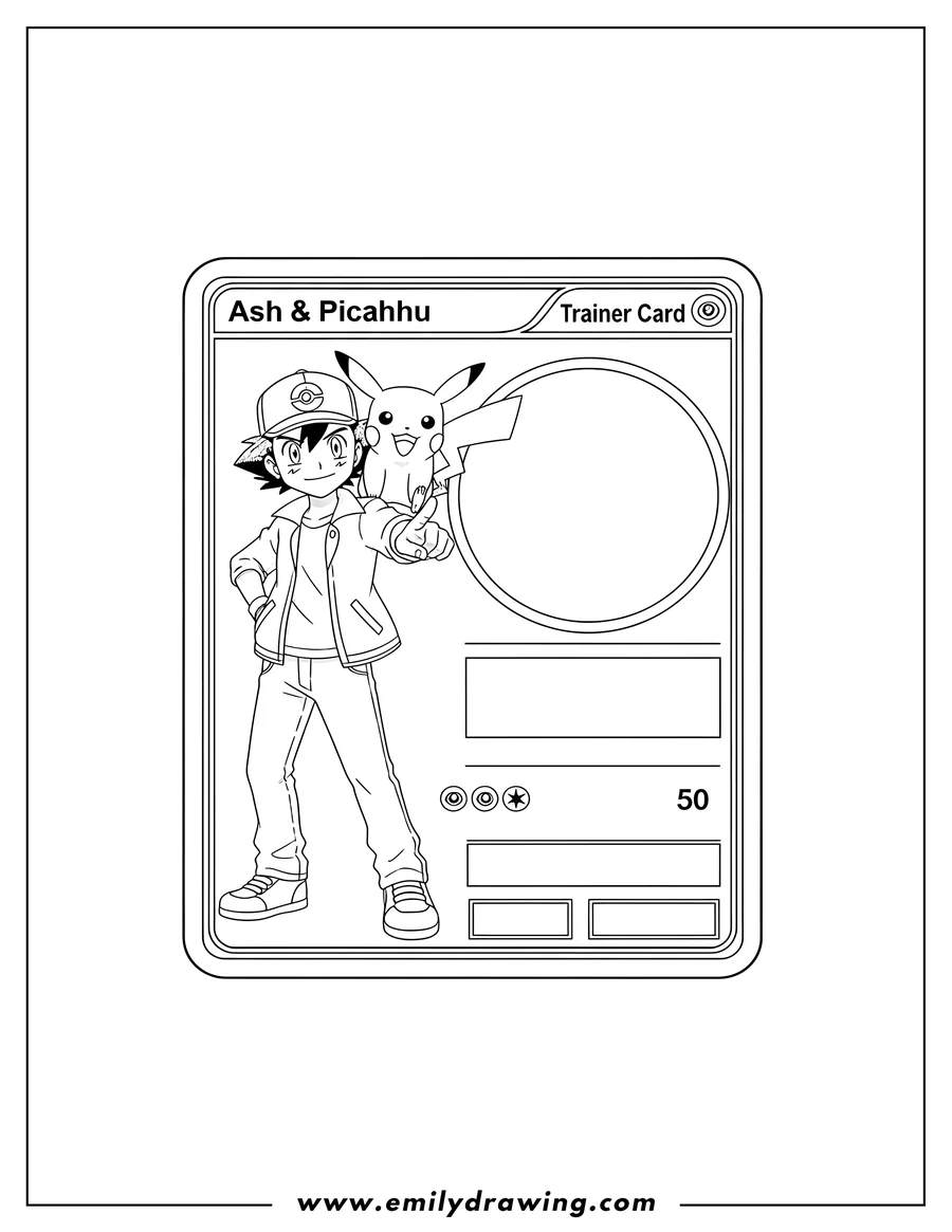 Ash Ketchum Coloring Pages - Emily Drawing