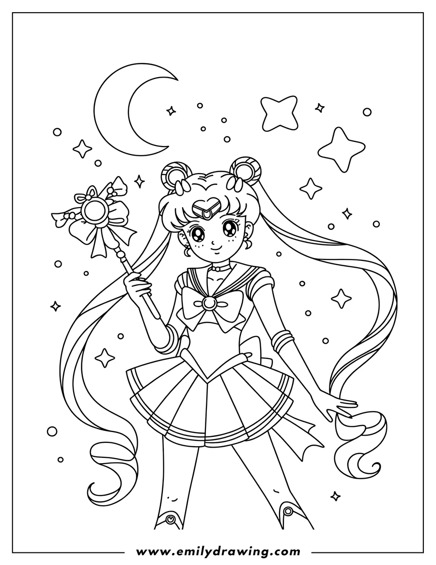 Sailor Moon Coloring Pages - Emily Drawing
