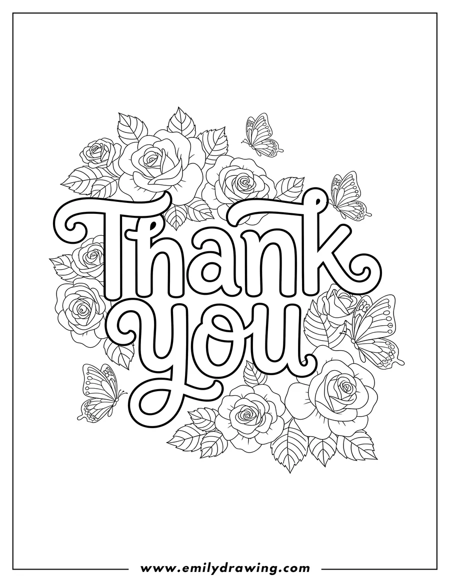 Thank You Coloring Pages - Emily Drawing