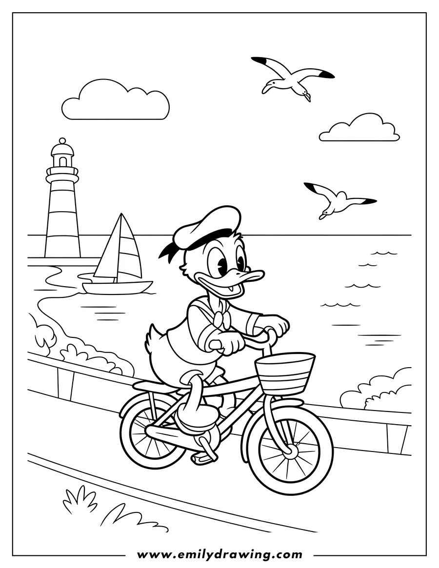Donald Duck Coloring Pages - Emily Drawing