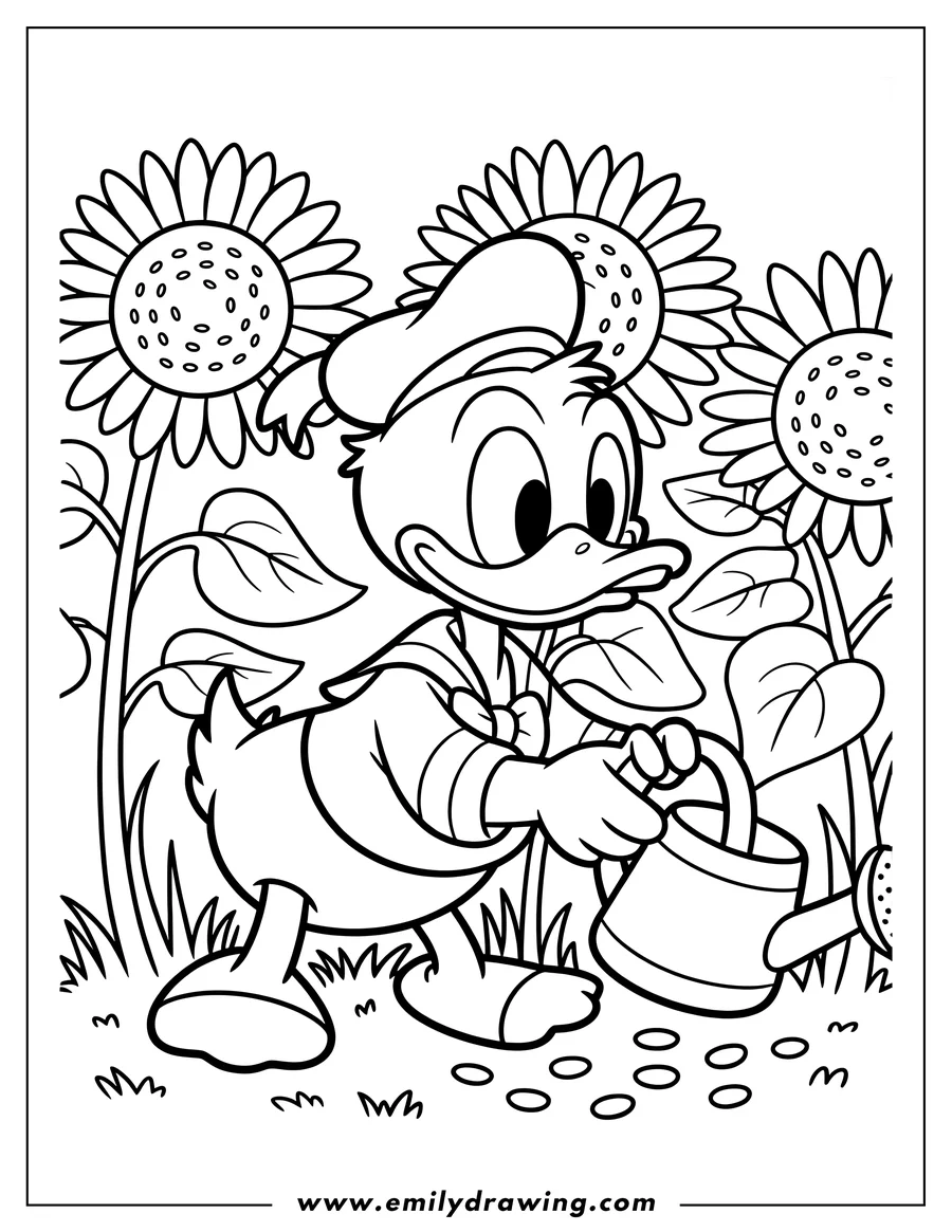 Donald Duck Coloring Pages - Emily Drawing