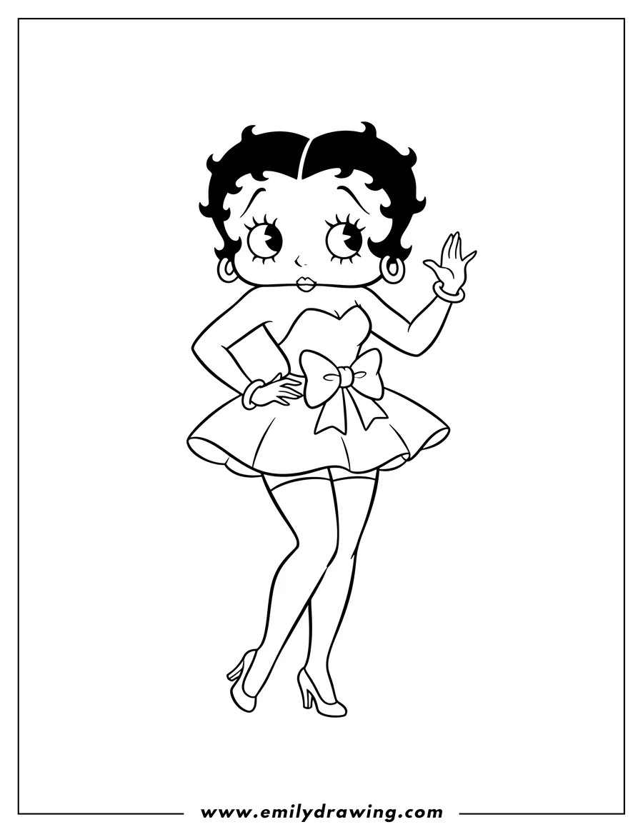 Betty Boop Coloring Pages - Emily Drawing