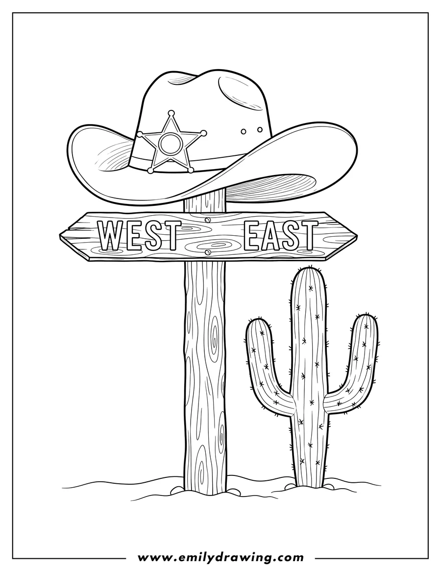 Cowboy Coloring Pages - Emily Drawing