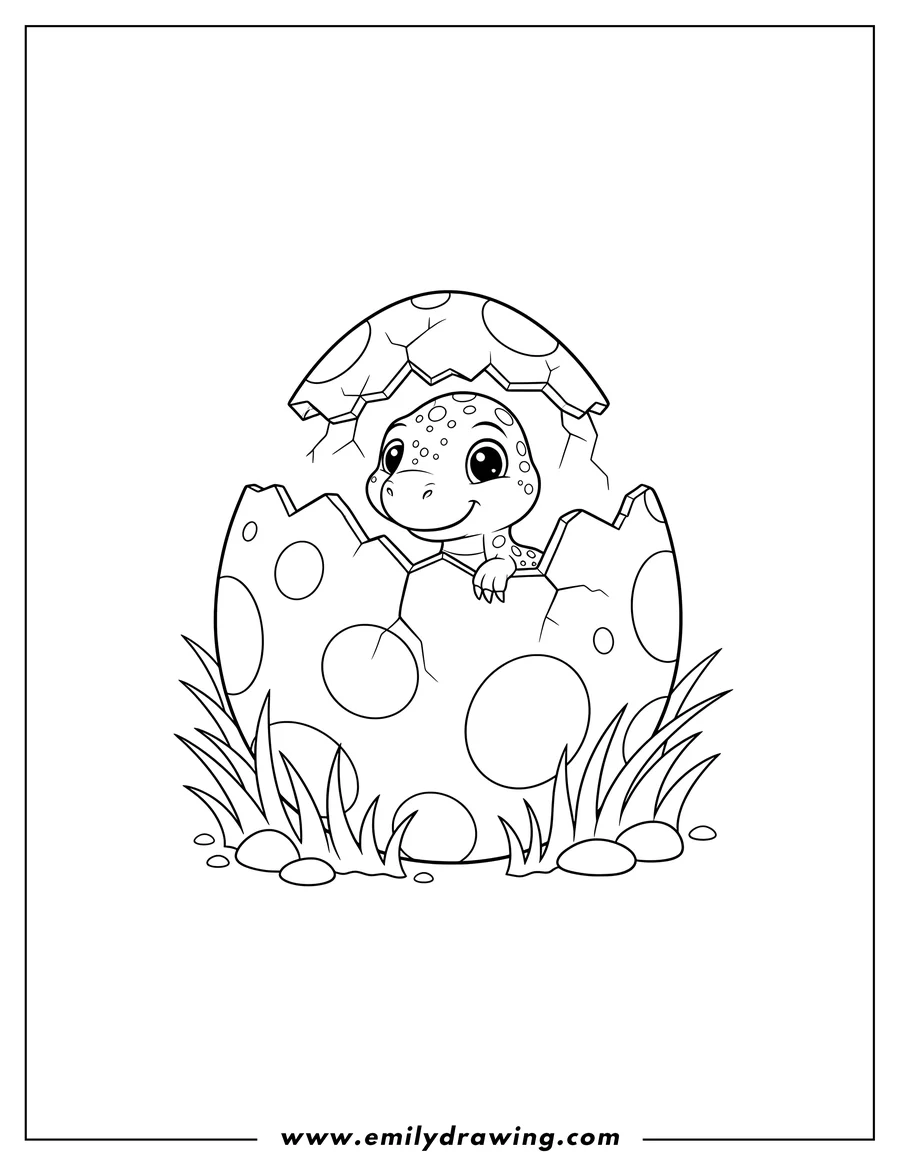 Dinosaur Egg Coloring Pages - Emily Drawing