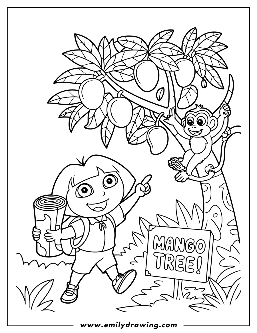 Dora The Explorer Coloring Pages - Emily Drawing