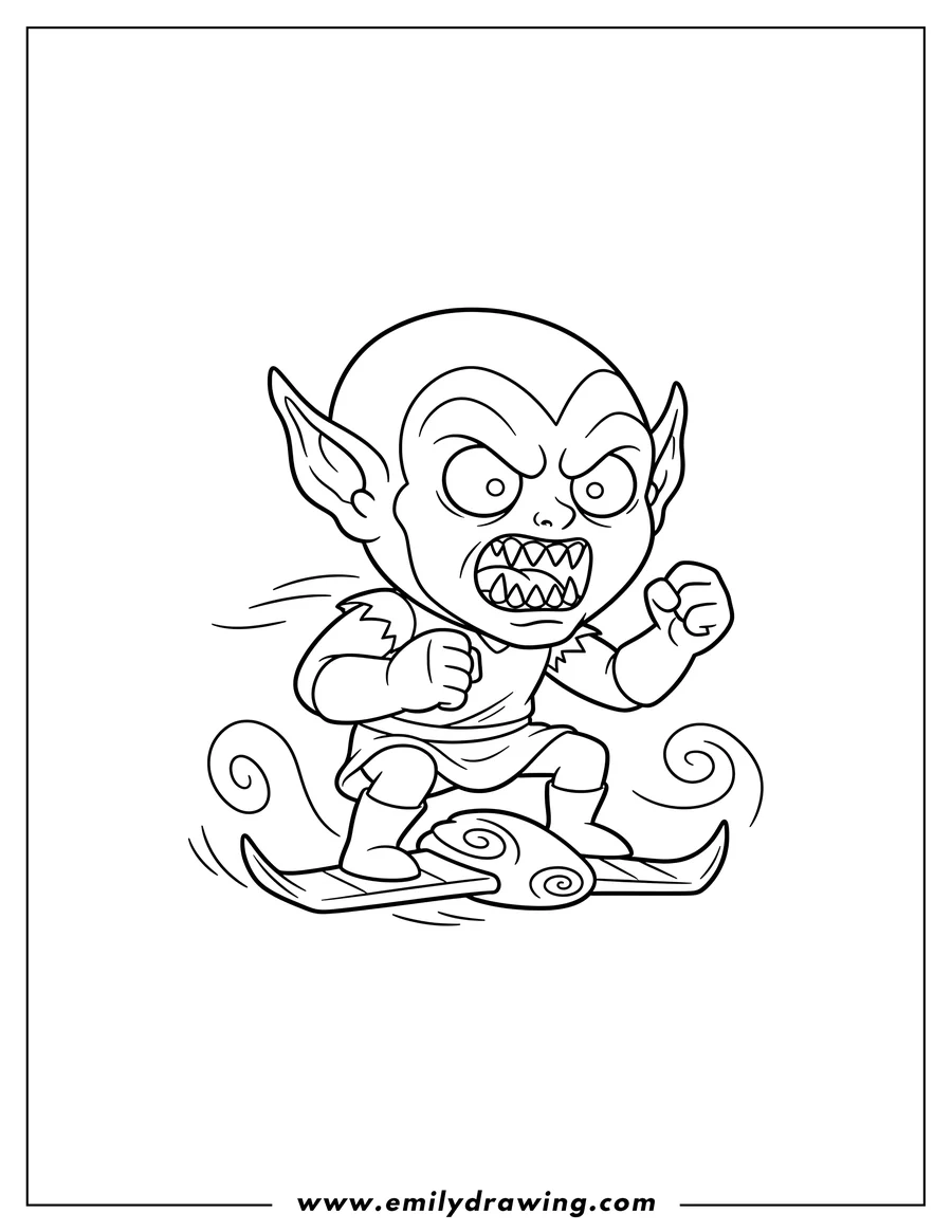 Green Goblin Coloring Pages - Emily Drawing