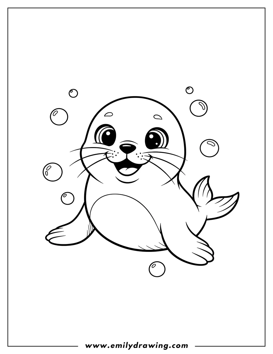 Seal Coloring Pages - Emily Drawing
