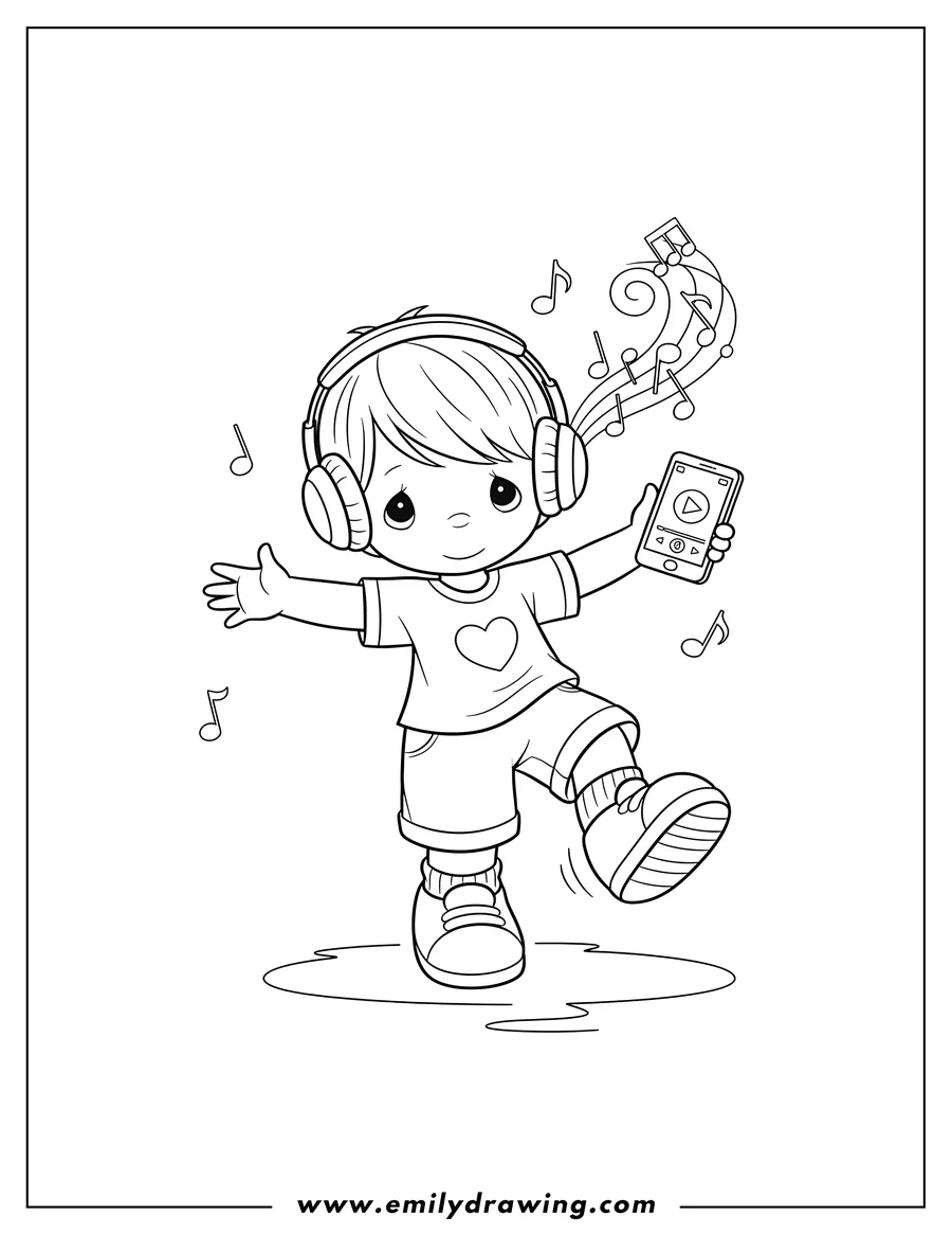 Precious Moments Coloring Pages - Emily Drawing