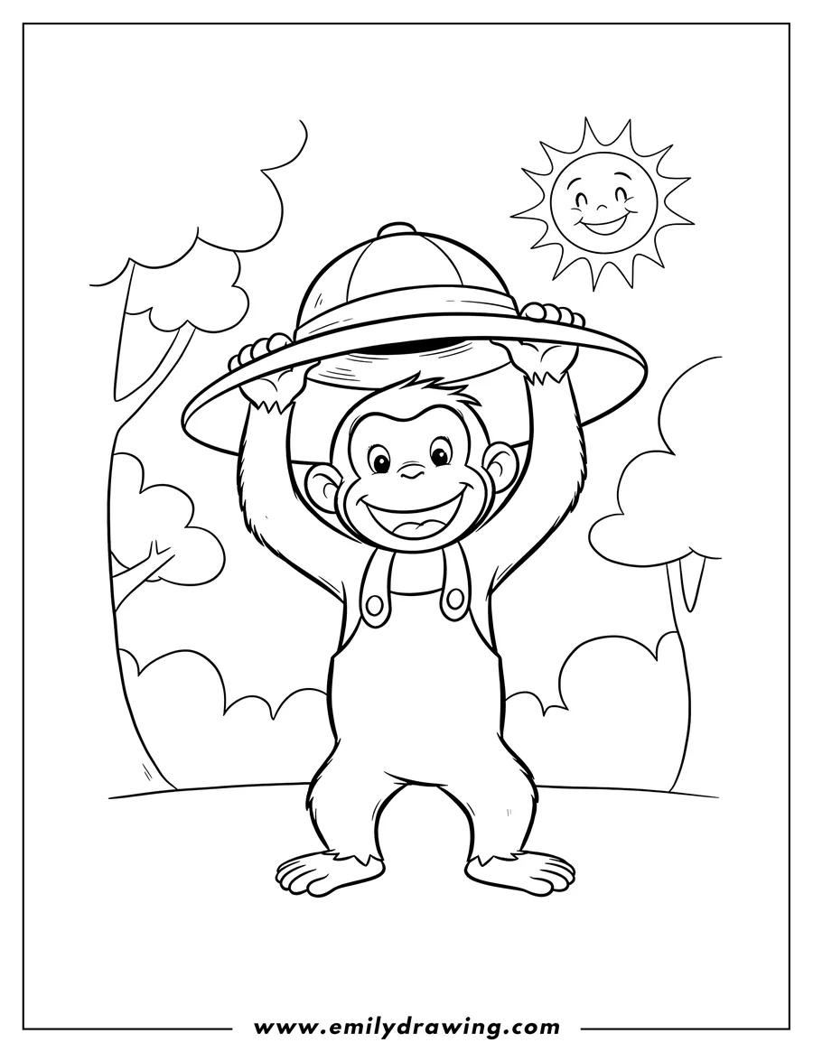 Curious George Coloring Pages - Emily Drawing