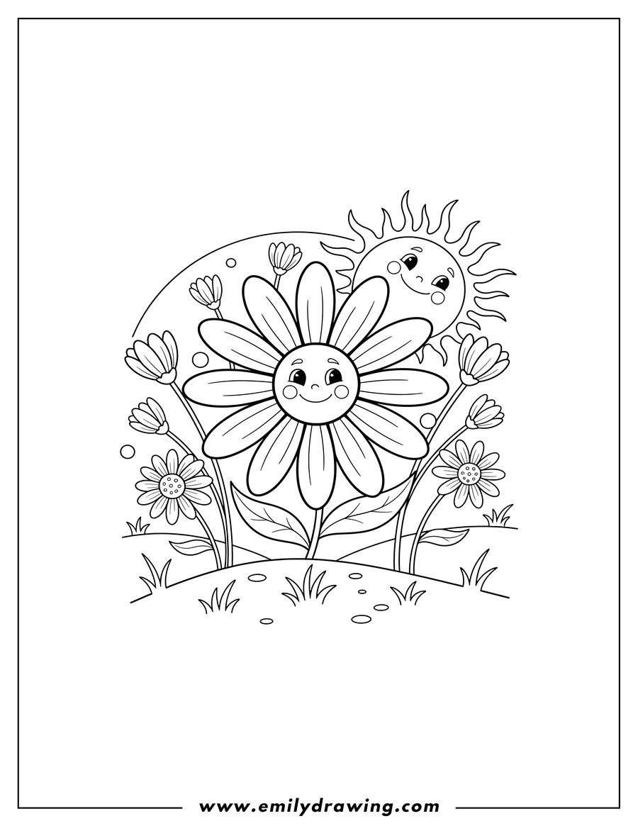 Daisy Coloring Pages - Emily Drawing