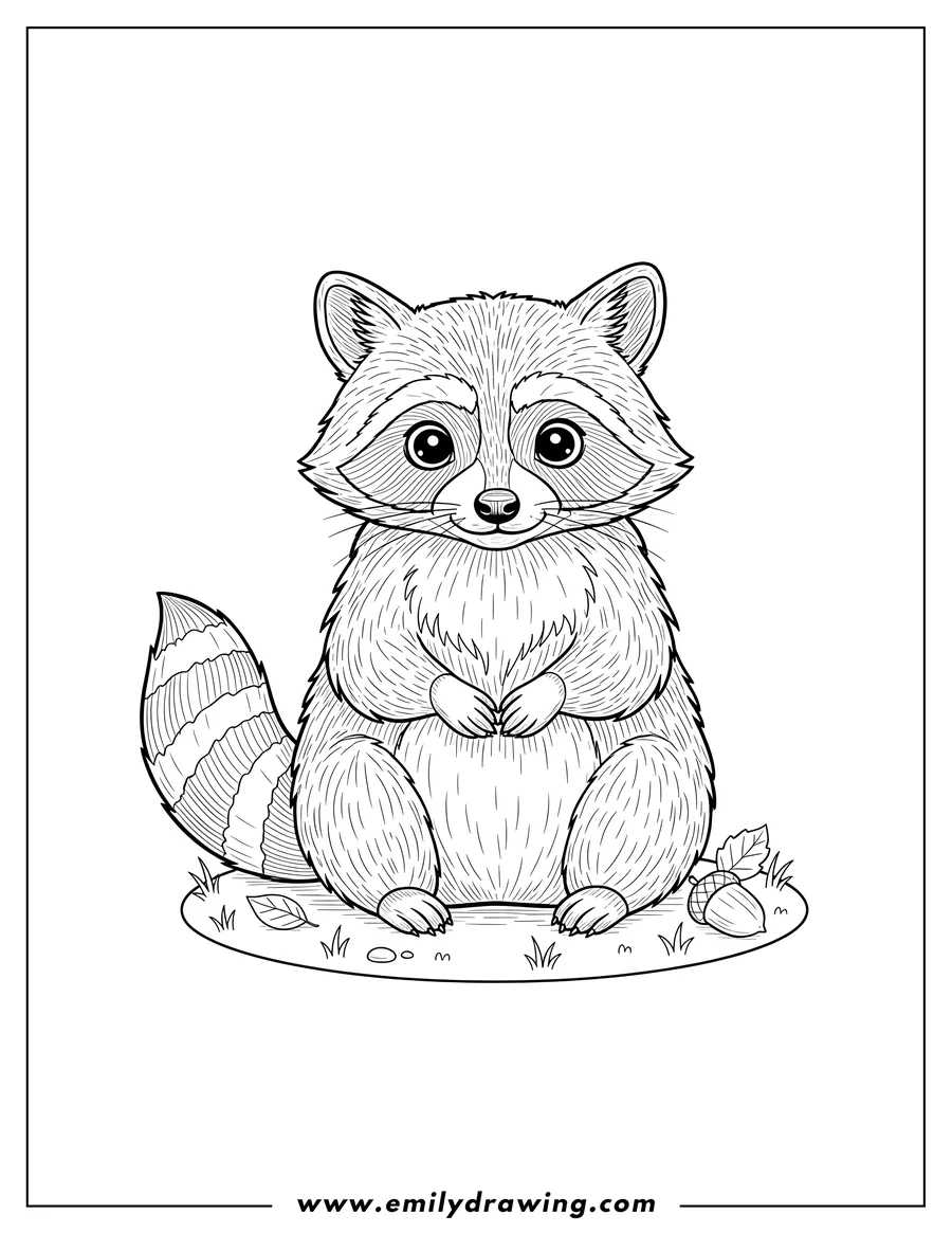 Racoon Coloring Pages - Emily Drawing