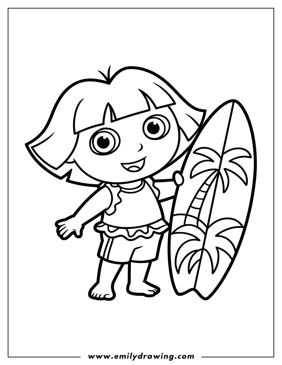 Dora The Explorer Coloring Pages - Emily Drawing