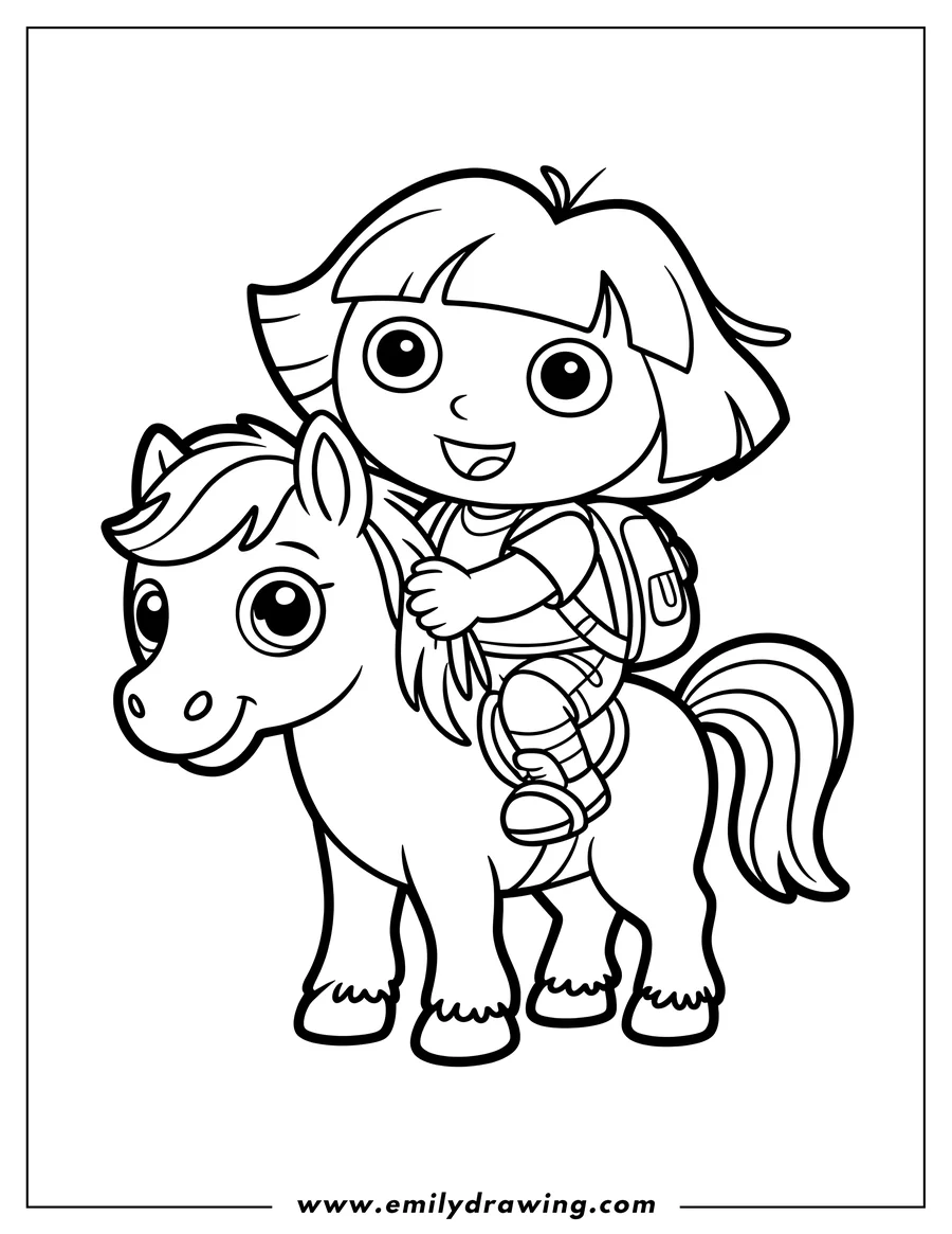 Dora The Explorer Coloring Pages - Emily Drawing