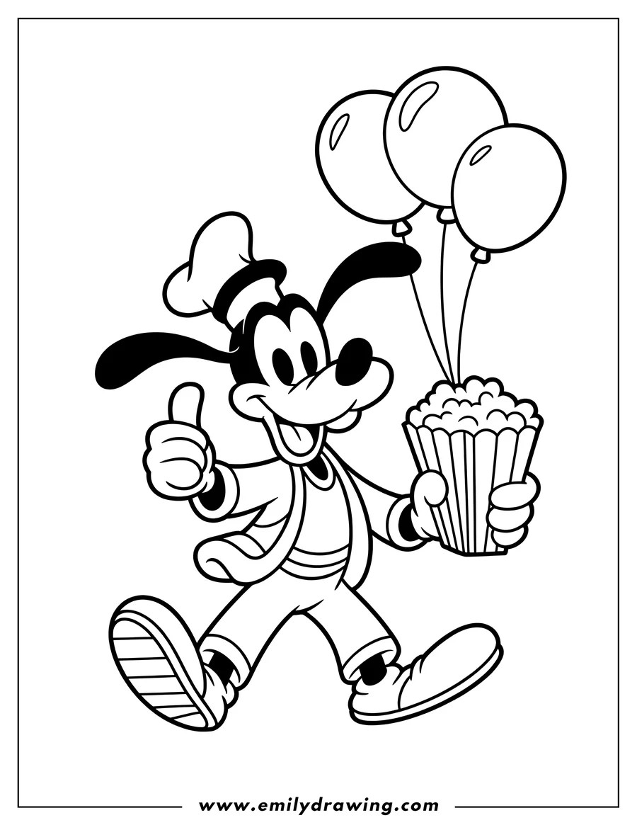 goofy Coloring Pages - Emily Drawing