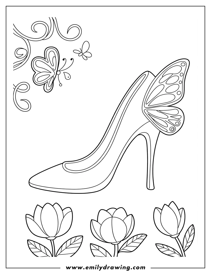 Shoe Coloring Pages - Emily Drawing