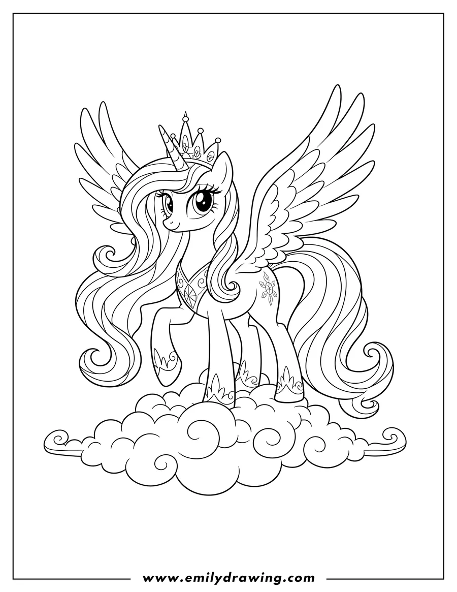 Princess Celestia Coloring Pages - Emily Drawing