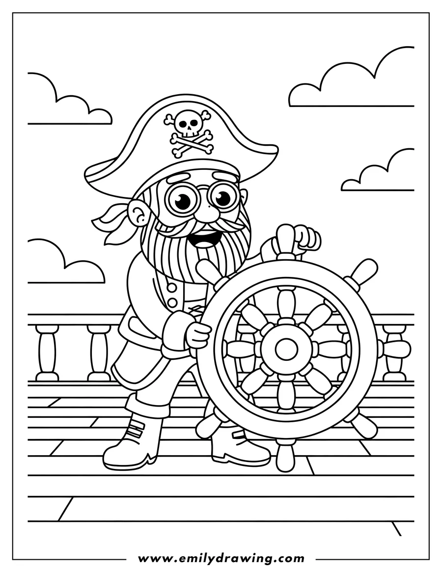 Pirate Coloring Pages - Emily Drawing