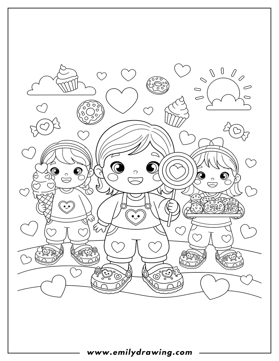 Crocs Coloring Pages - Emily Drawing