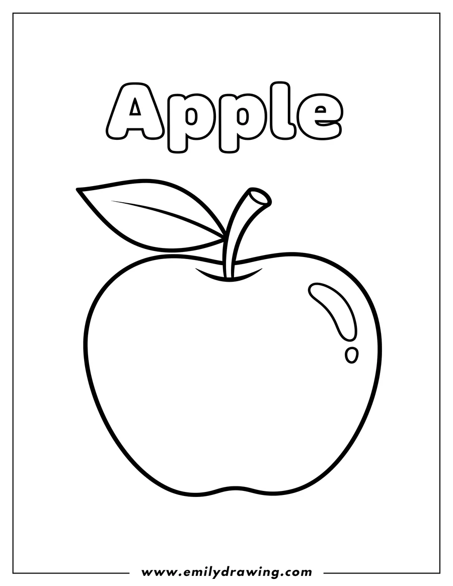 Apple Coloring Pages - Emily Drawing