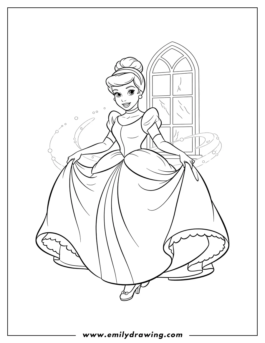Cute Disney Coloring Pages - Emily Drawing