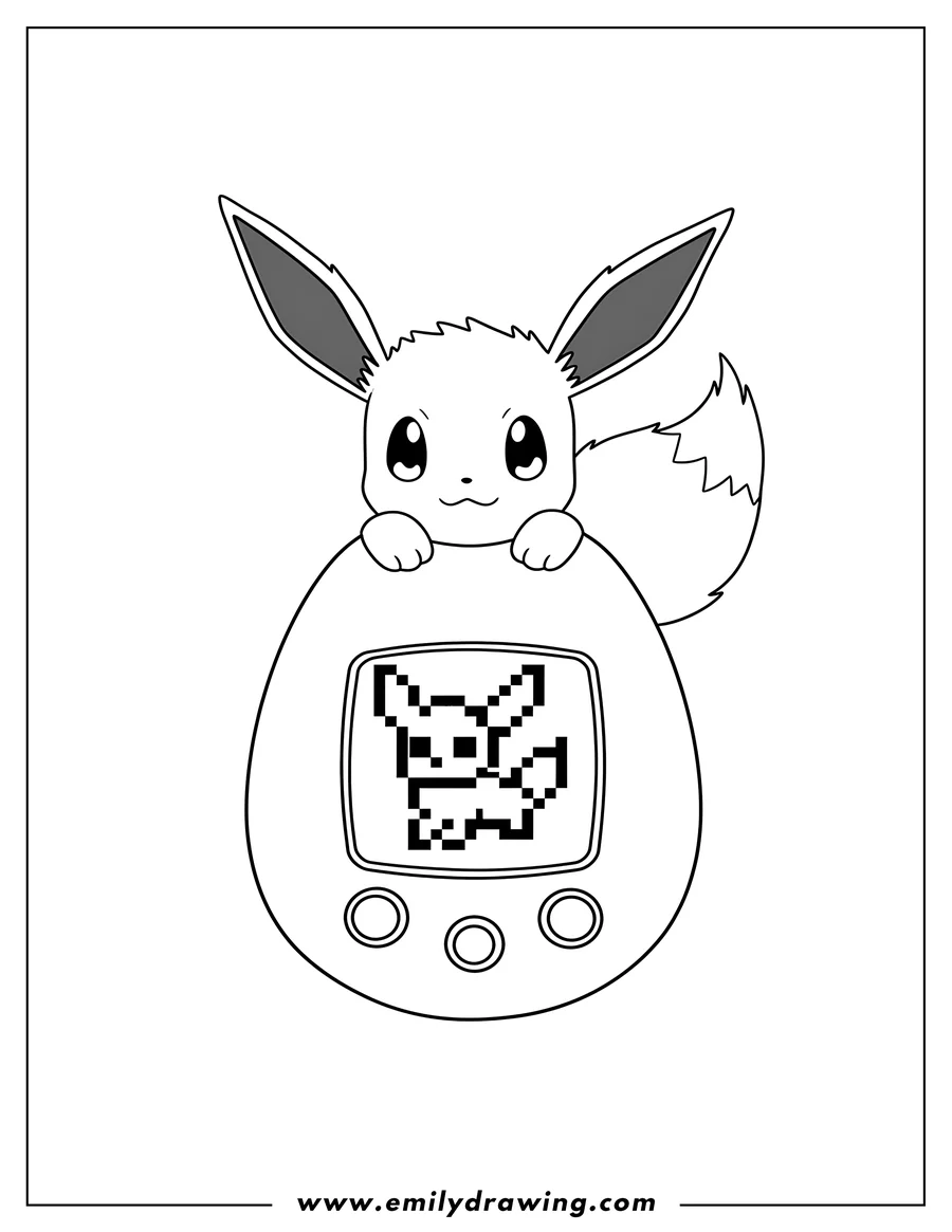 Tamagotchi Coloring Pages - Emily Drawing