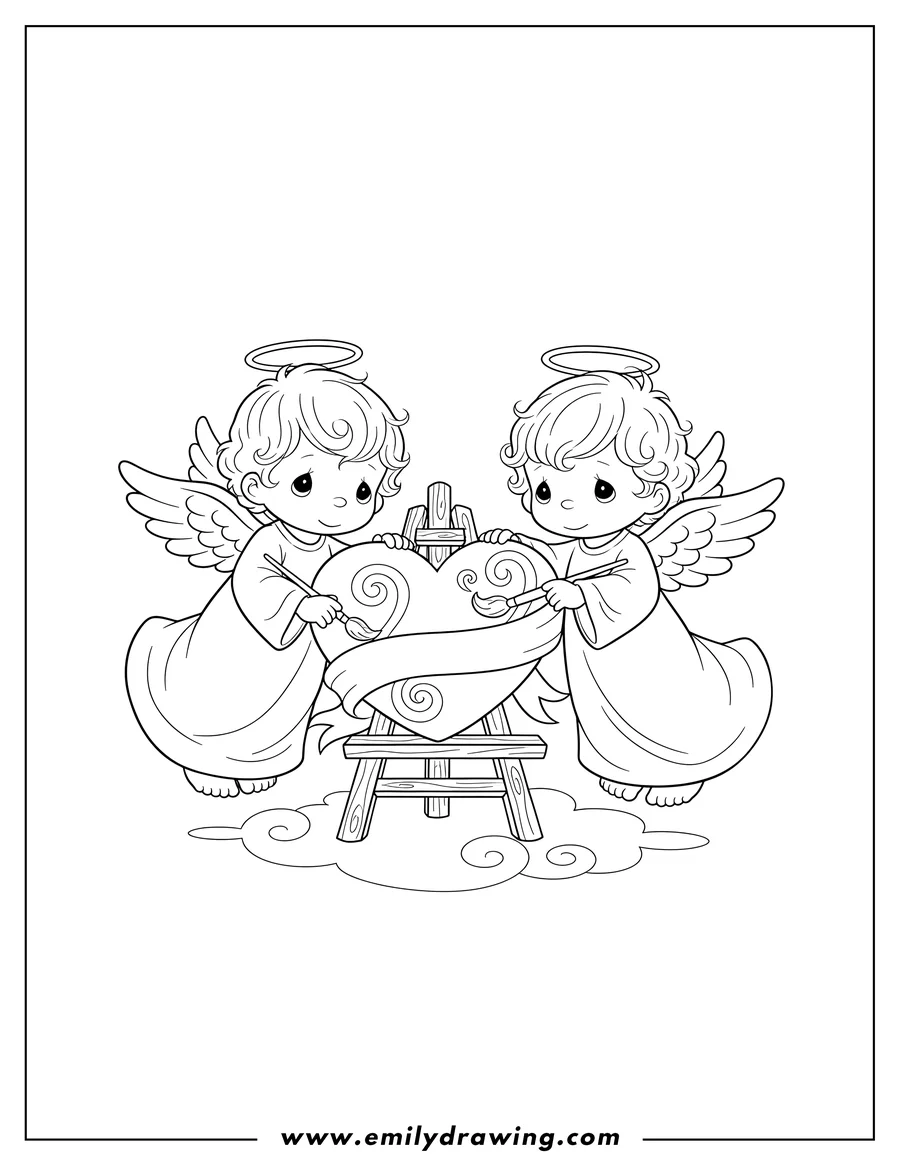 Precious Moments Coloring Pages - Emily Drawing