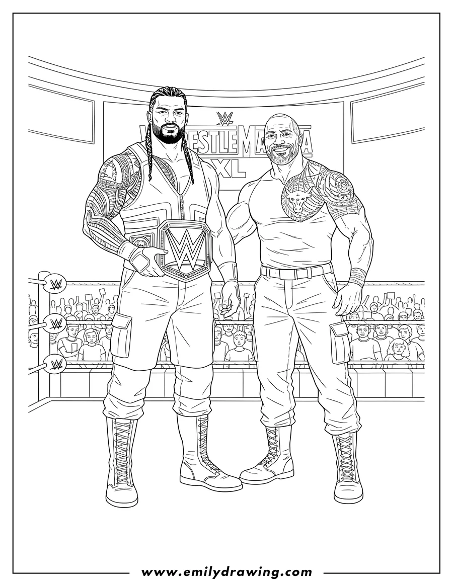 The Rock Coloring Pages - Emily Drawing