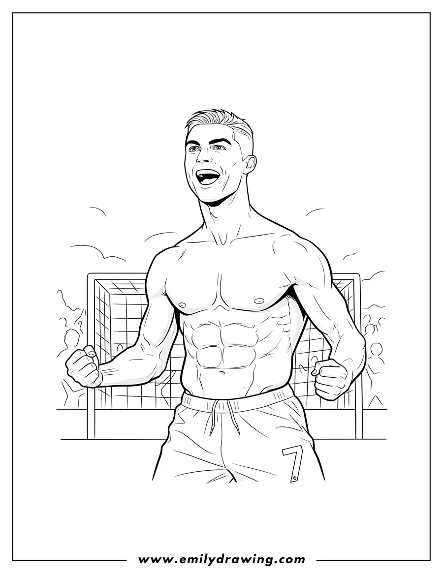 Cristiano Ronaldo Coloring Pages - Emily Drawing